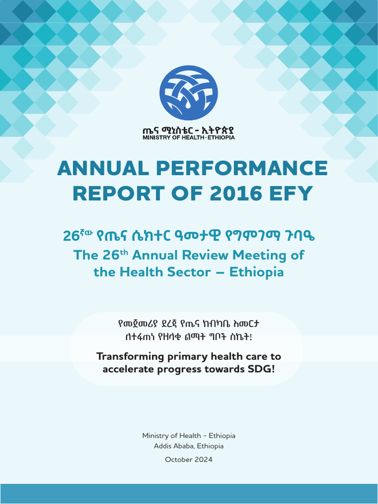 Annual Performance Report 2024 Oct20 2024 | PDF | Pregnancy | Malaria