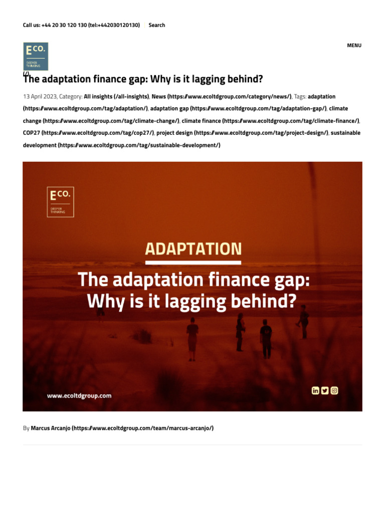 The adaptation finance gap_ Why is it lagging behind_ - E Co_ | PDF ...