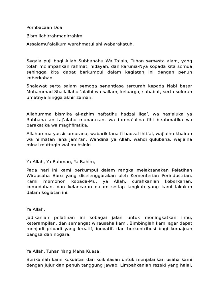 Pembacaan Doa | PDF