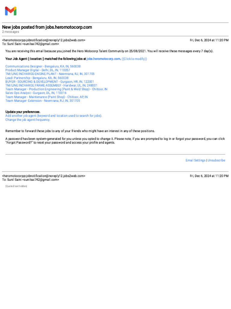Gmail - New jobs posted from jobs.heromotocorp.com | PDF