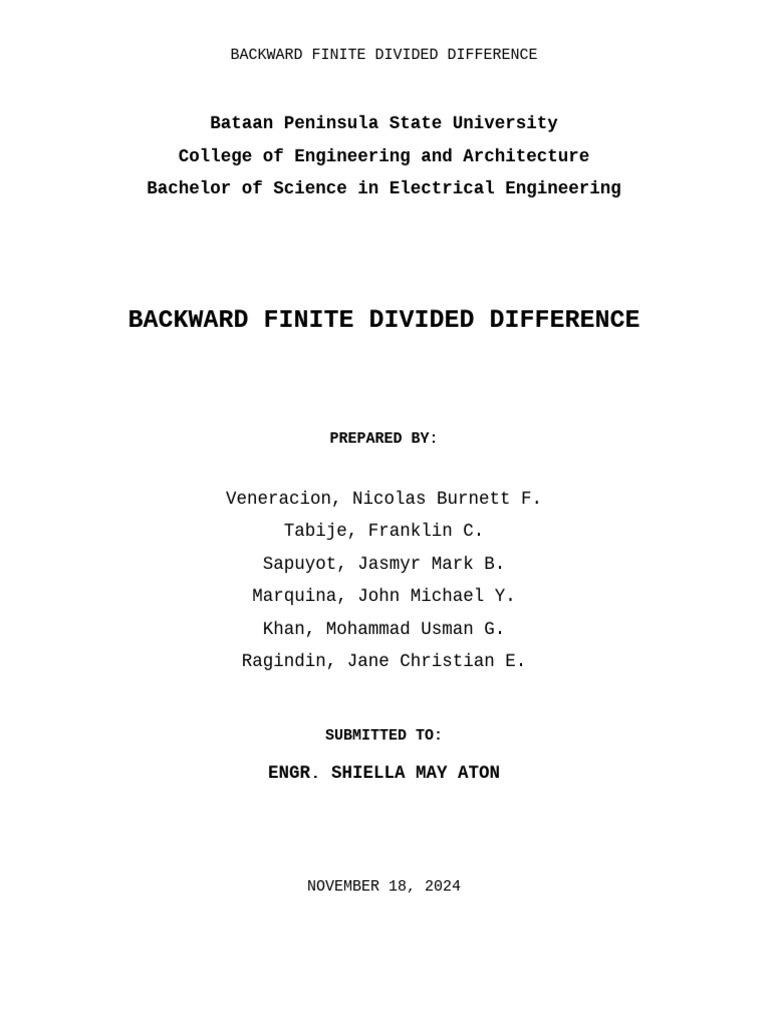 Topic 22 Backward Finite Divided Difference | PDF