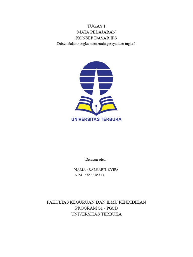 Salsabil Syifa - 858876313 - Tugas 1 Konsep Dasar IPS | PDF