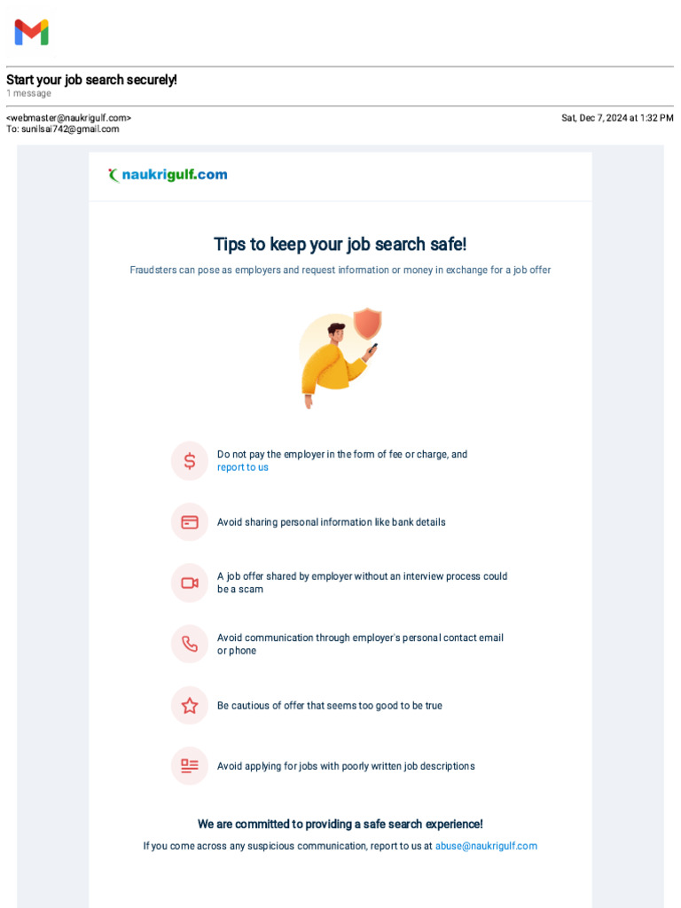 Gmail - Start Your Job Search Securely! | PDF