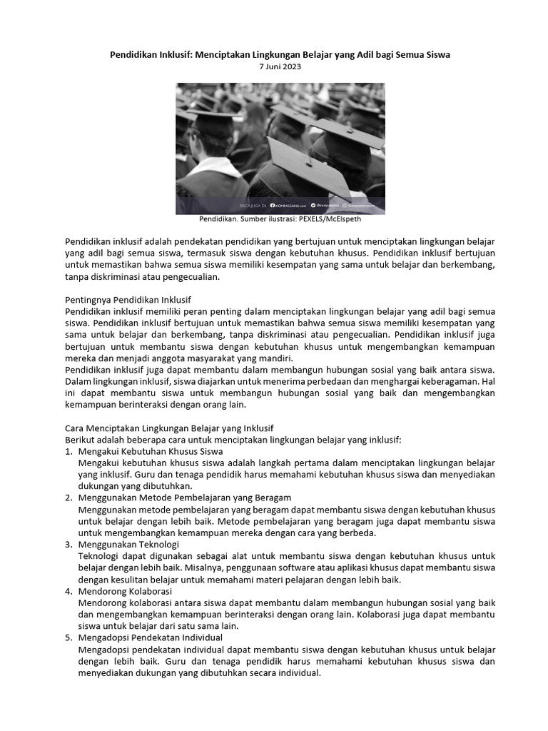 Pendidikan Inklusif | PDF