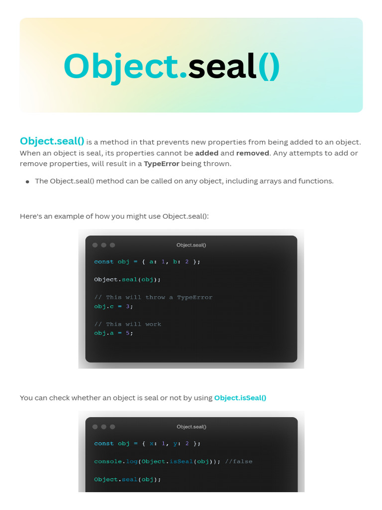 Object Seal | PDF