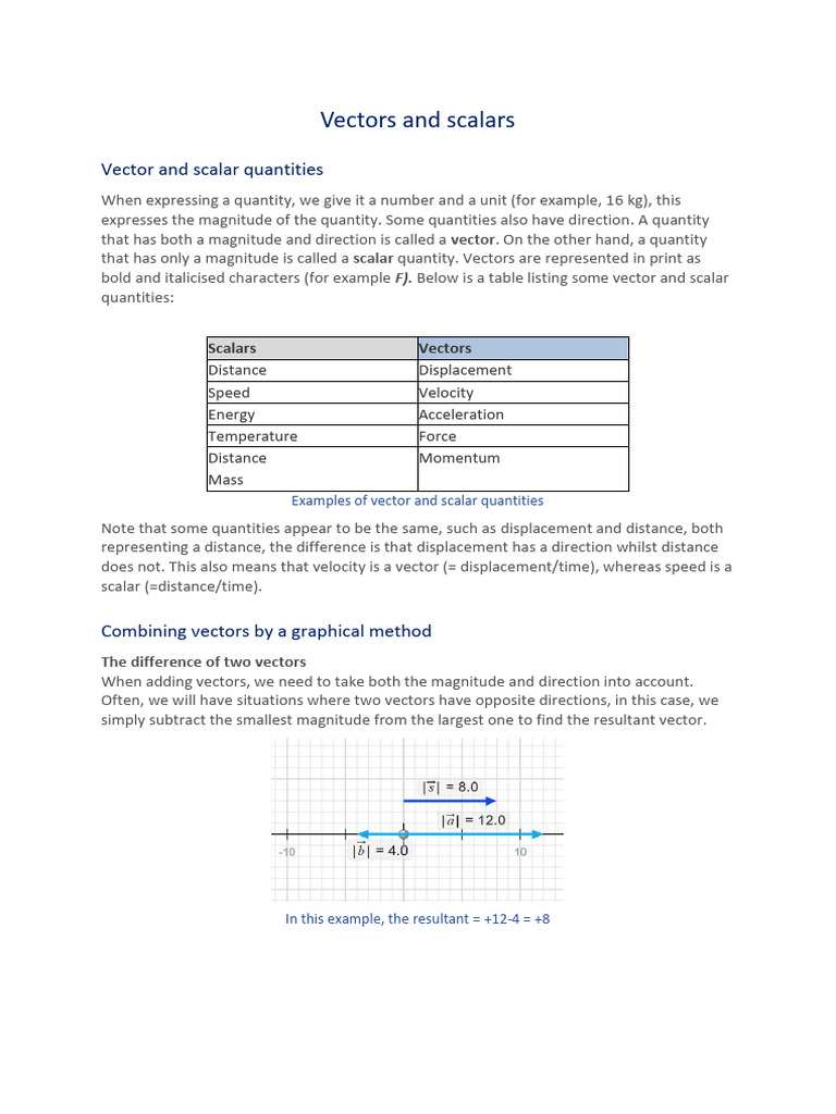 1.1.3-Vectors-and-Scalars | PDF | Euclidean Vector | Force