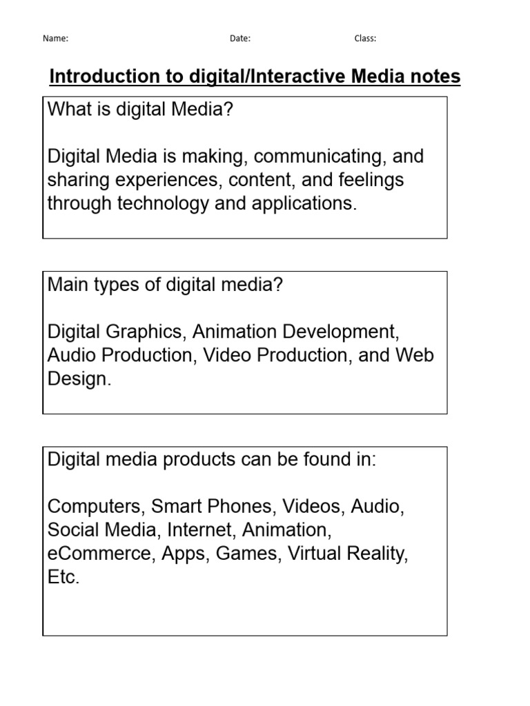 Overview of Digital Media Essentials | PDF