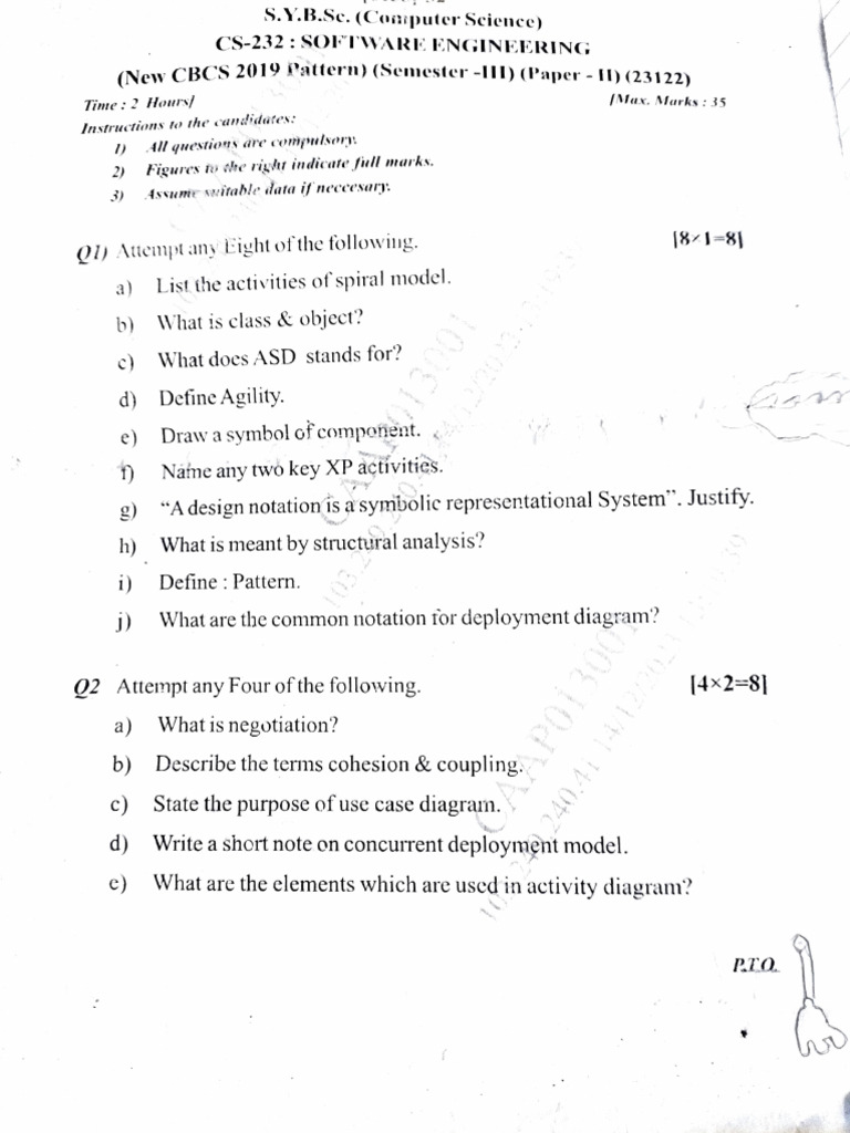 Software Engineering Exam Guide | PDF