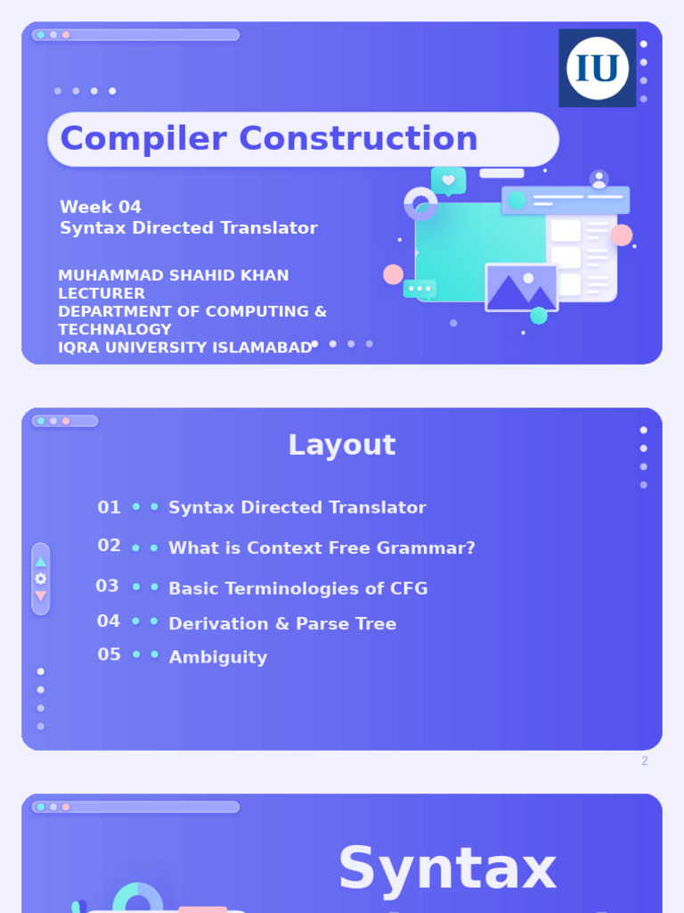 Compiler Construction Week 04 Syntax Analysis I) | PDF | Compiler | Syntax (Logic)