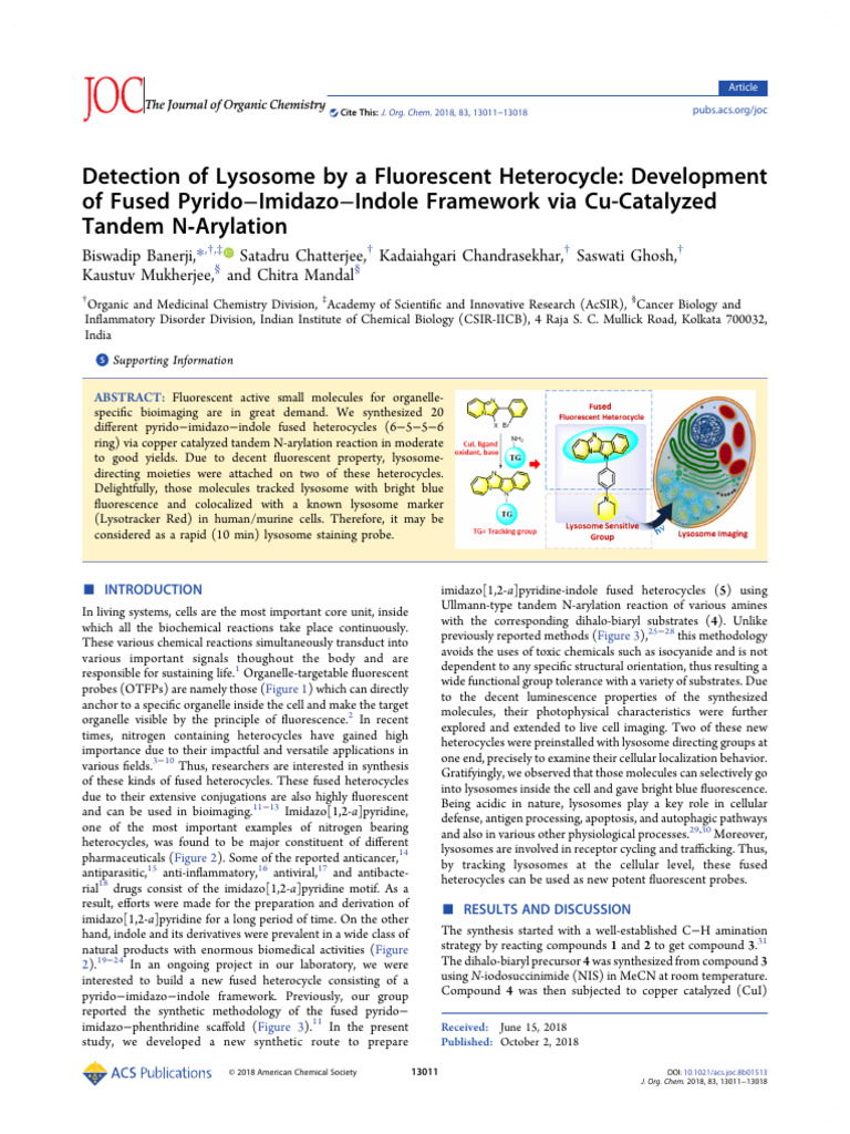 Detection of Lysosome by A Fluorescent Heterocycle Development | PDF ...