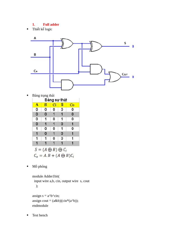 Full Adder and Logic Circuit Designs | PDF | Digital Electronics ...