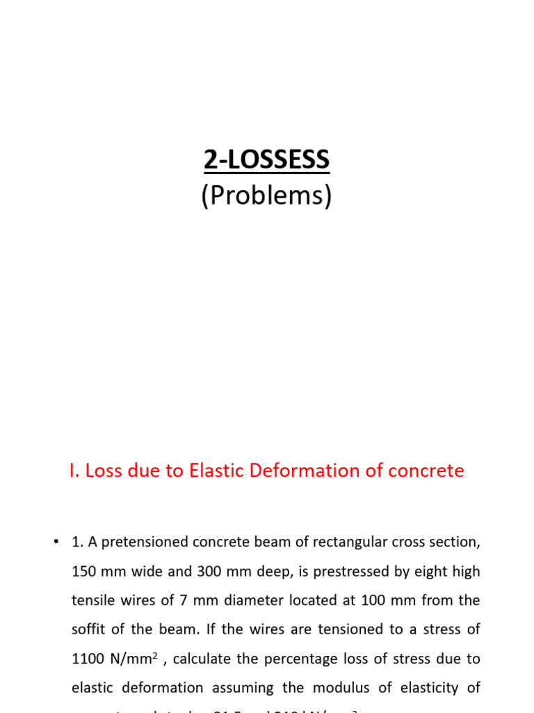 7 LOSSES_PROBLEMS | PDF | Beam (Structure) | Stress (Mechanics)