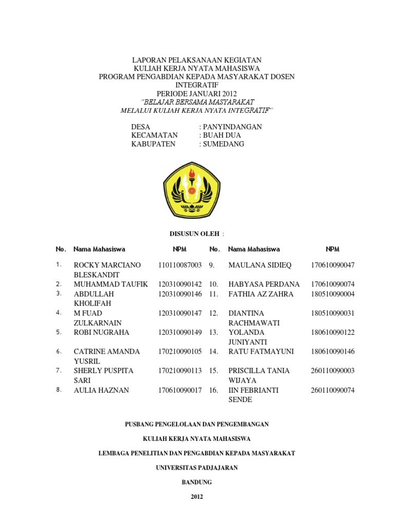 LPK KKNM Unpad An 2012 | PDF