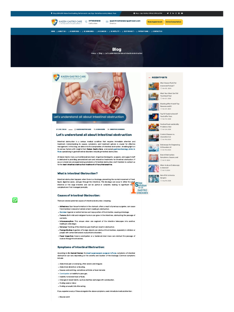 Let’s understand all about Intestinal obstruction | PDF | Constipation ...