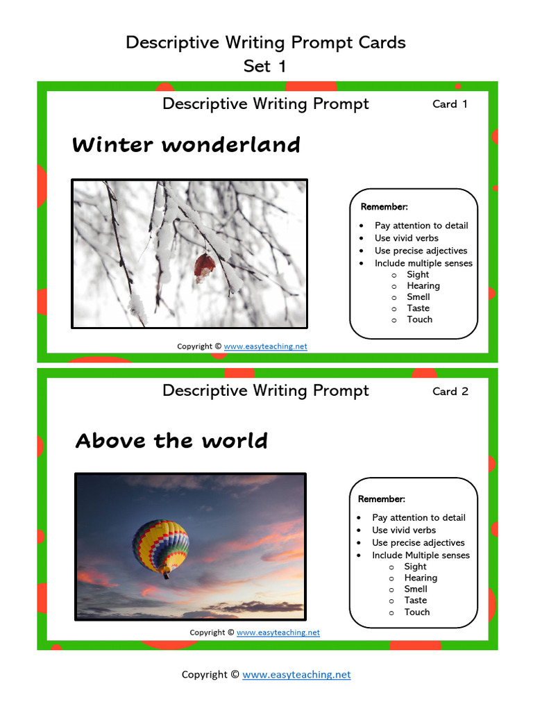 Descriptivewritingprompts | PDF | Senses | Neuropsychological Assessment