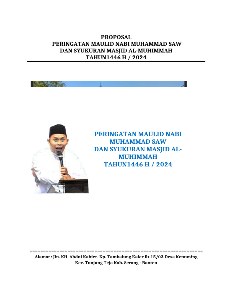 Proposal Mulid 1446 H | PDF