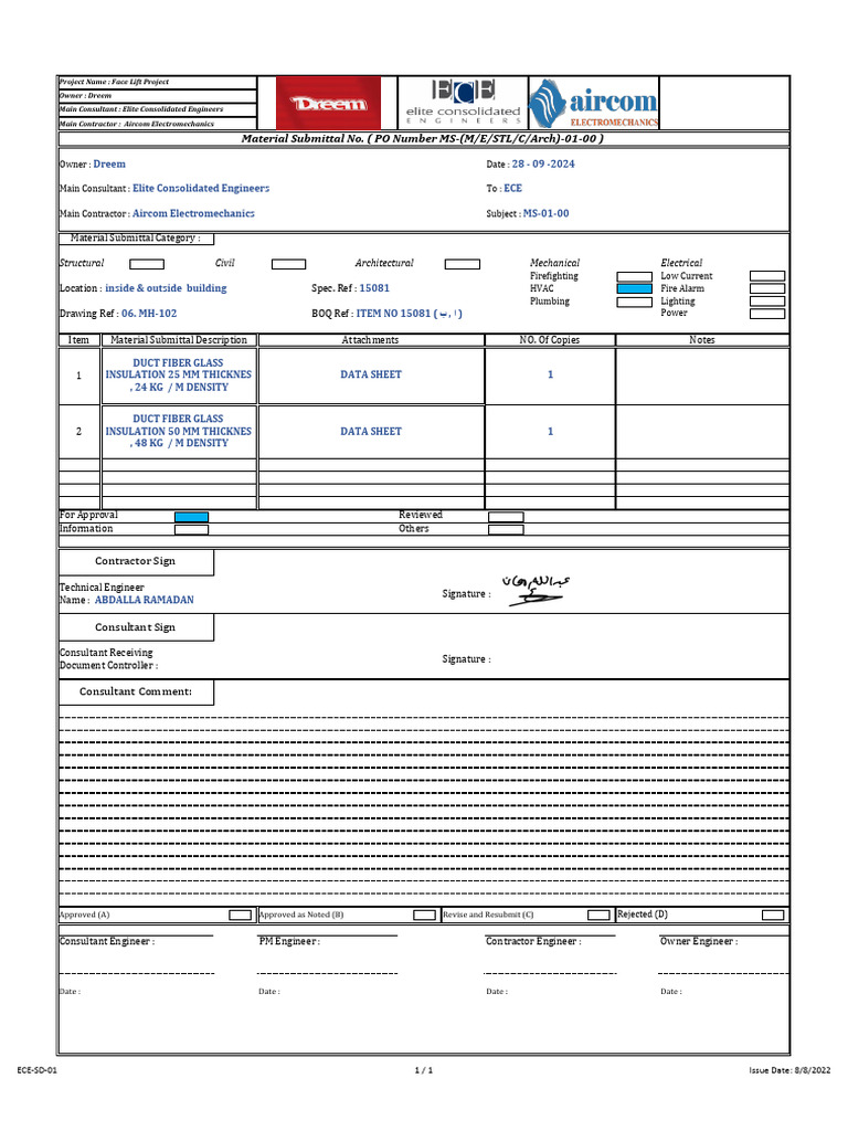 Duct Insulation Data Sheet | PDF | Duct (Flow) | Thermal Insulation