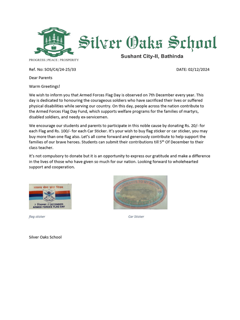 Circular 33 Armed Forces Flag Day | PDF