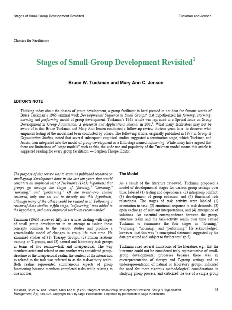 Stages of Small-Group Developm | PDF | Hypothesis | Psychotherapy
