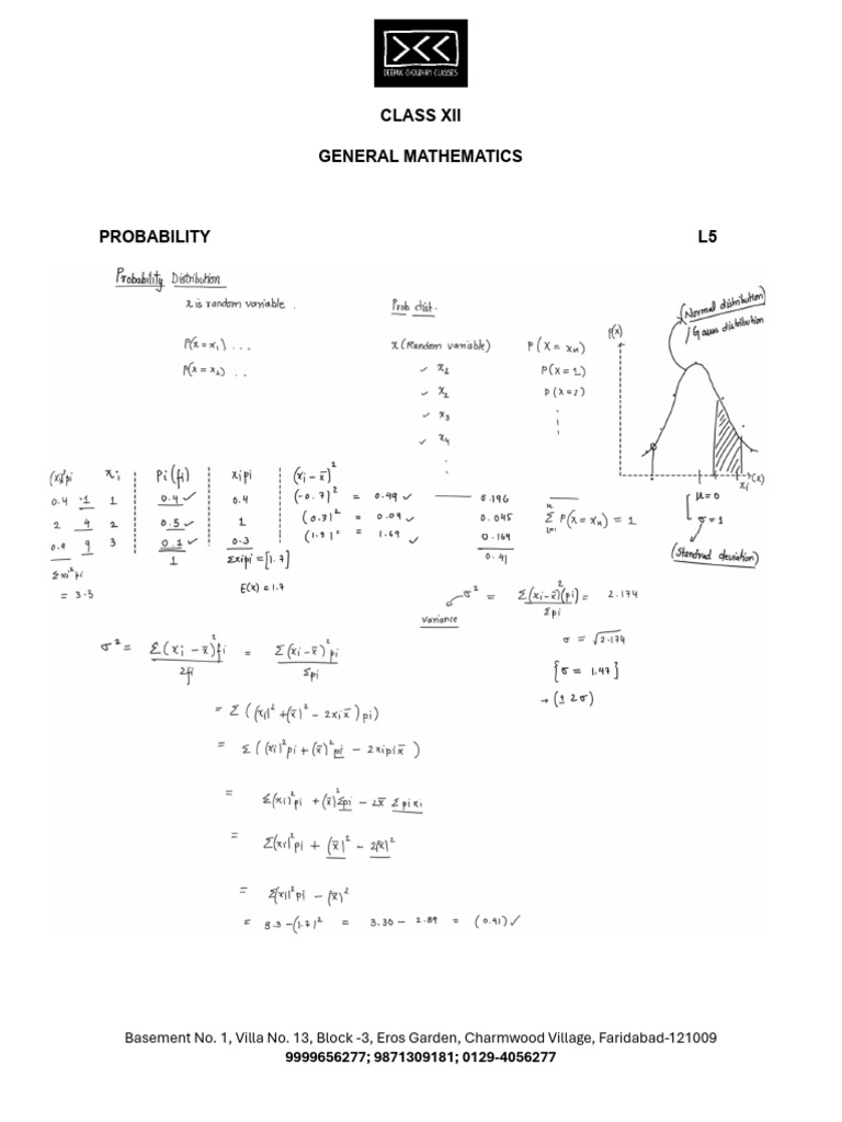 Class XII General Mathematics Probability | PDF | Probability Theory ...