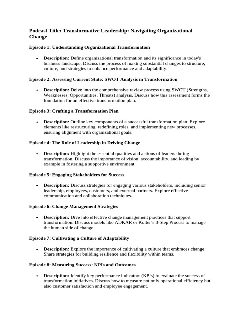 Organizational Transformation | PDF | Change Management | Leadership