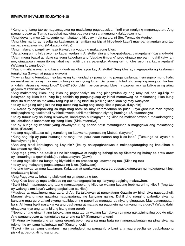 Valed 10 2q Reviewer | PDF