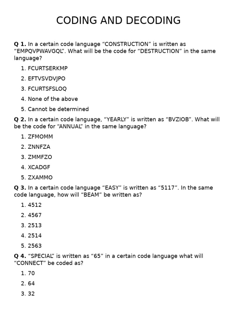 CODING AND DECODING | PDF | Outer Space | Astronomy