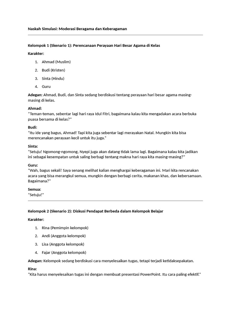 Naskah Simulasi P5RA | PDF