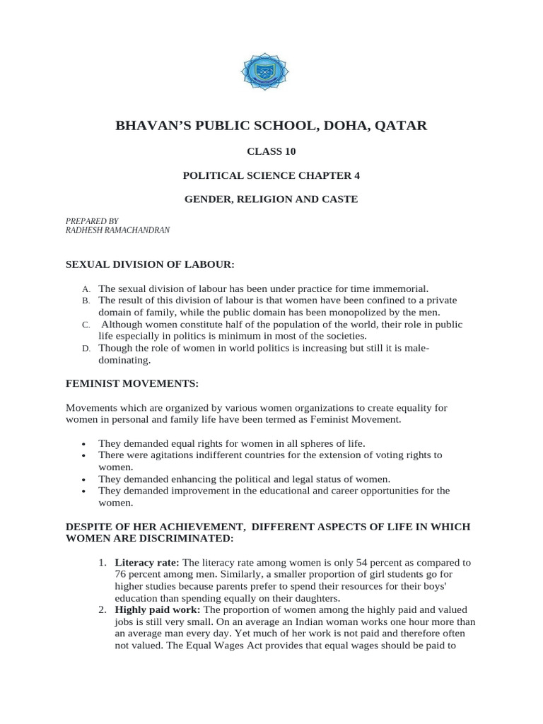 Class 10 Pol CH 4 Notes 2024 25 | PDF | Voting | Caste