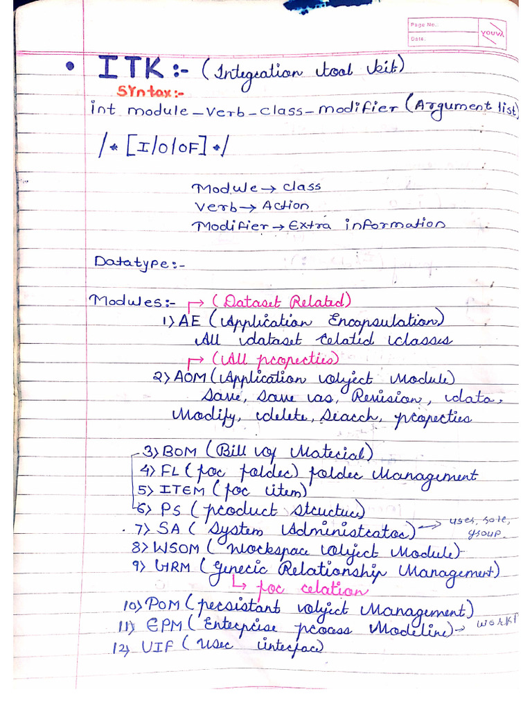 ITK - TC Hand Written Notes | PDF