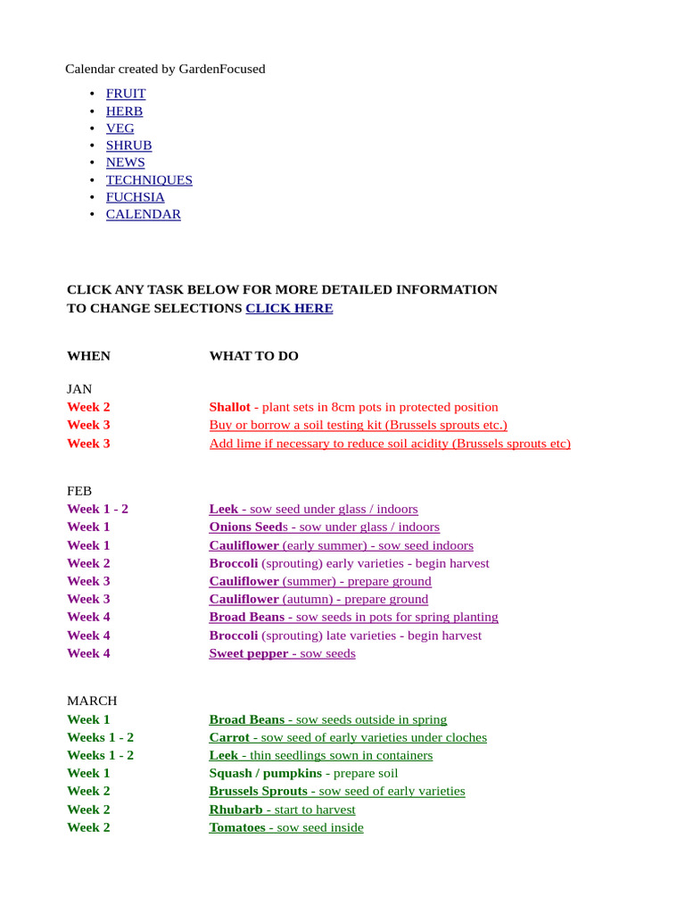 Calandrier Semis | PDF | Broccoli | Cabbage