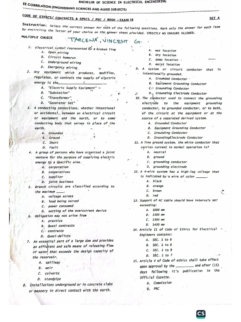 CODE OF ETHICS-CONTRACTS & SPECS-PEC-BOSH (1) | PDF