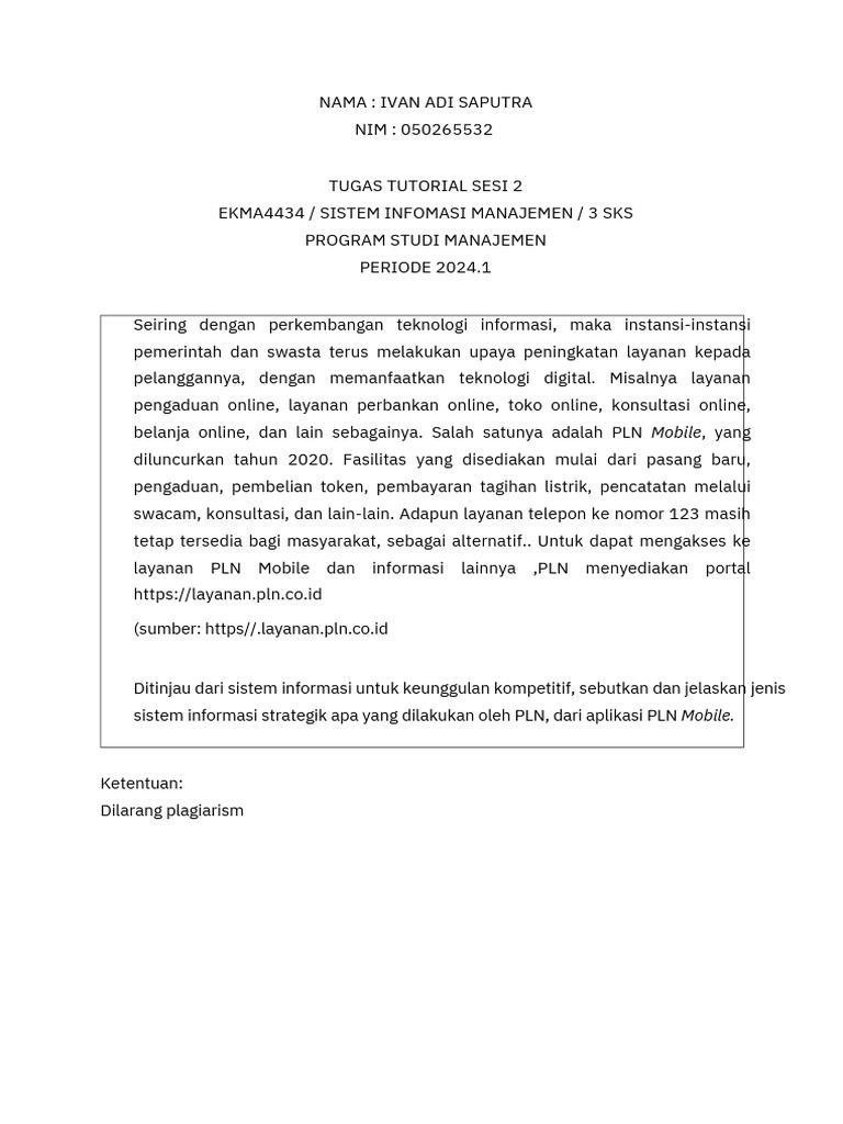 Tugas2-Sistem-Informasi-Ivan | PDF