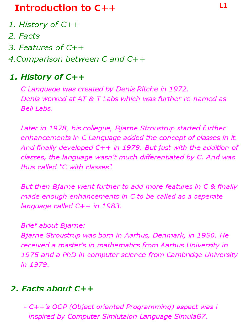 L1 | PDF | C++ | Computer Programming