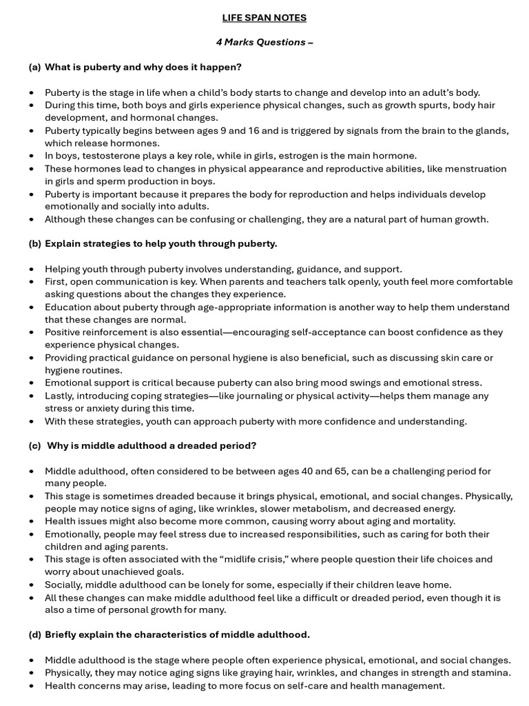 Understanding Life Span Development | PDF | Adolescence | Puberty