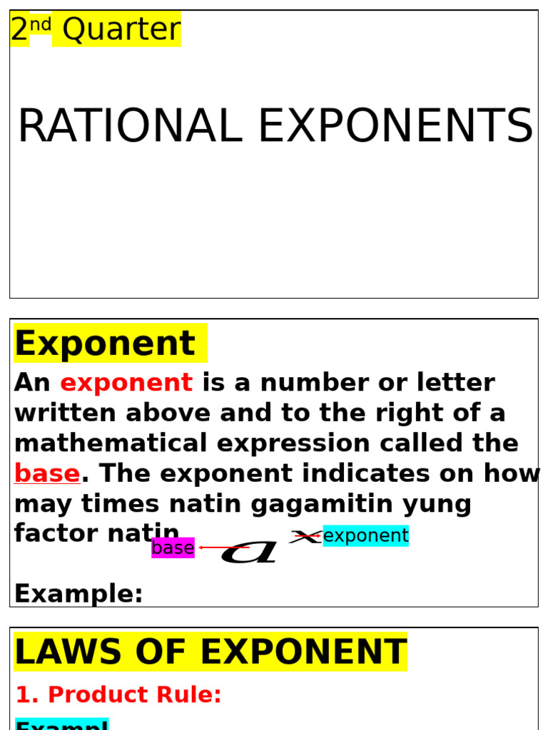 Law of Exponent | PDF
