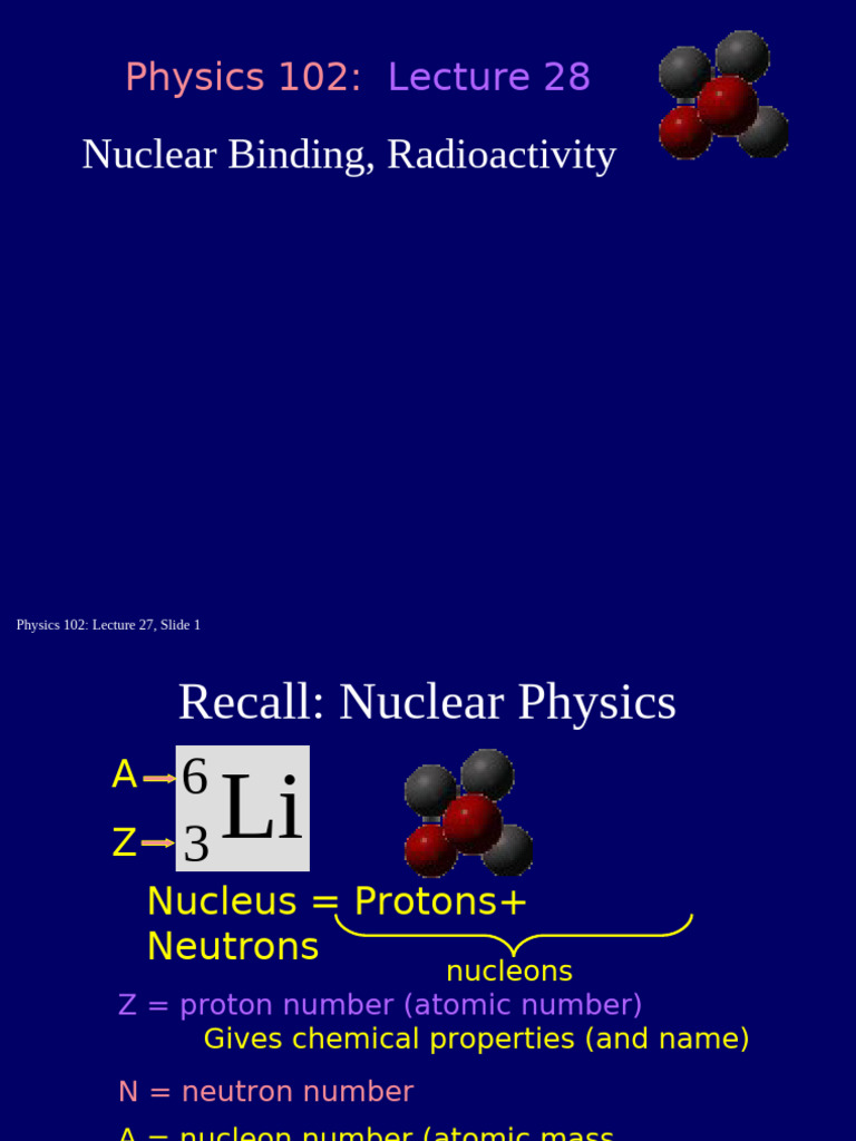 Lect27 Handout | PDF | Neutron | Atomic Nucleus