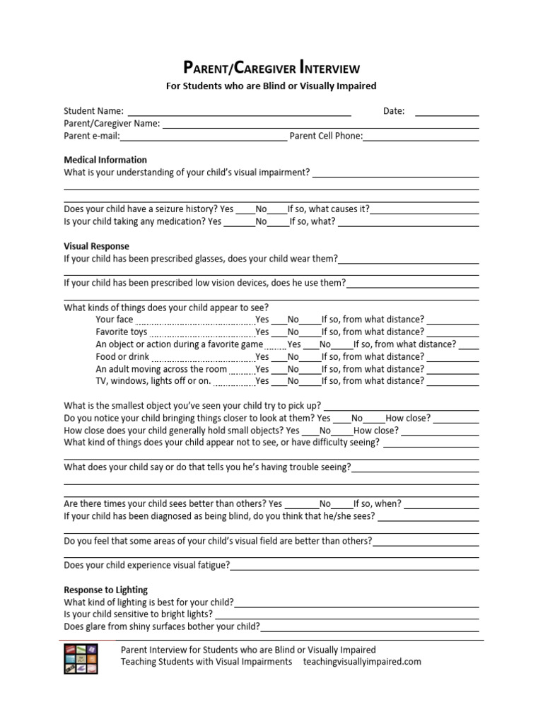 Parent - Interview Visually Impaired | PDF | Visual Impairment