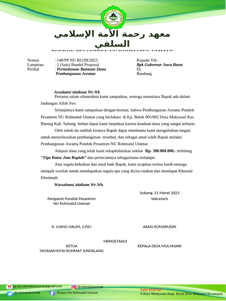 Proposal pembangunan Asrama | PDF