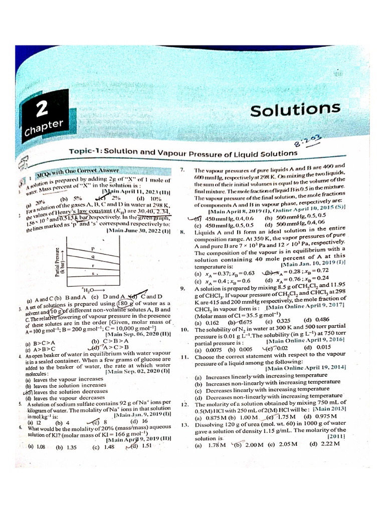 Solutions PYQ | PDF