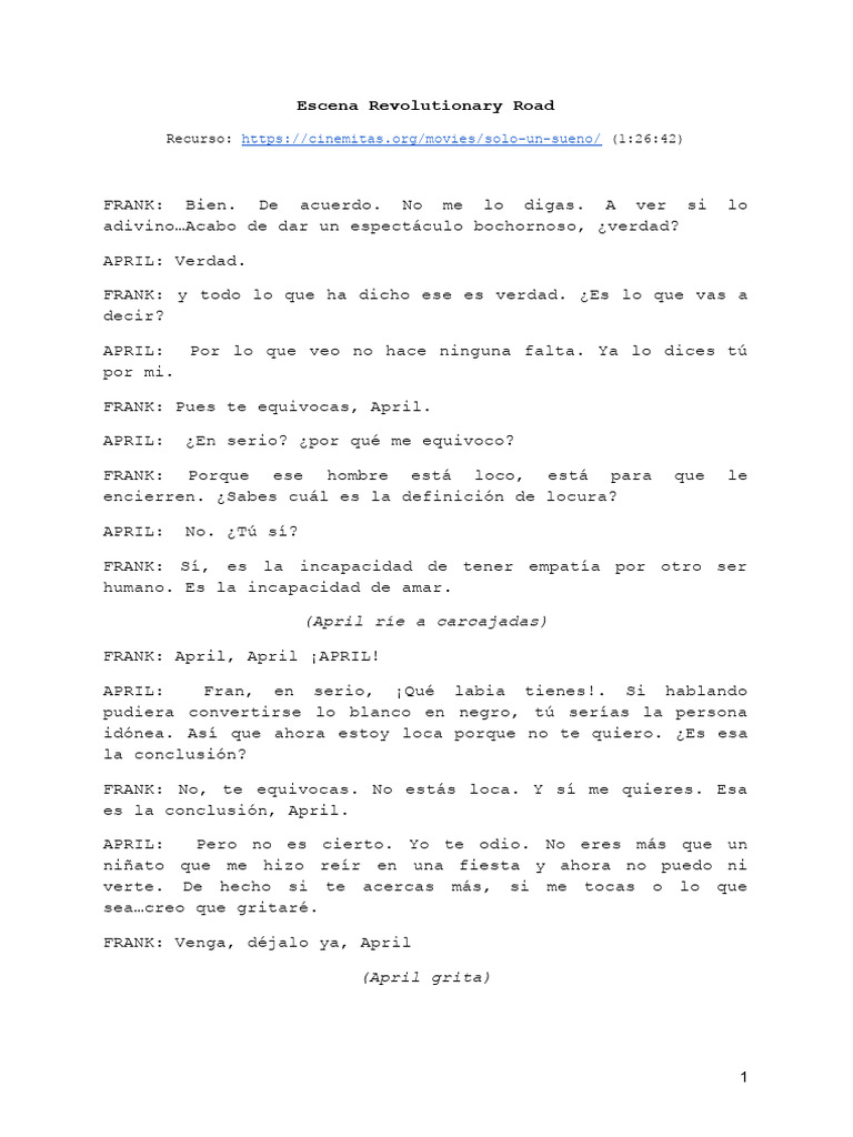 Escena Revolutionary Road | PDF