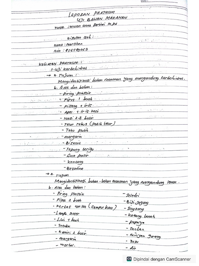Praktikum Uji Makanan | PDF