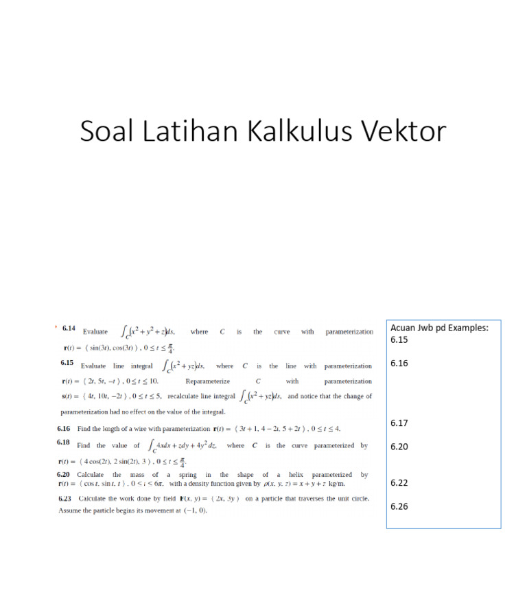 Soal Latihan Kalkulus Vektor | PDF