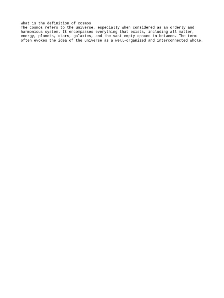 What Is Cosmos | PDF