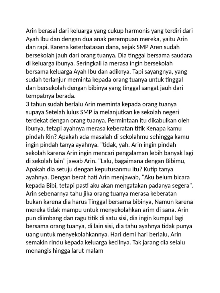Arin Berasal Dari Keluarga Yang Cukup Ha | PDF