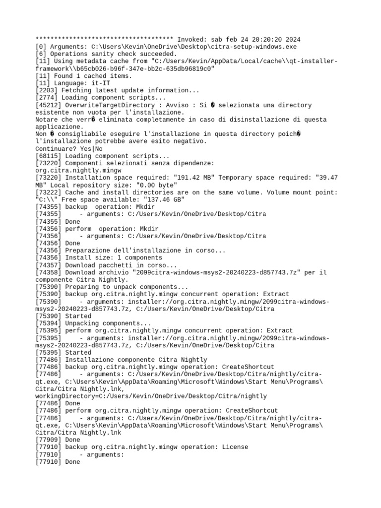 InstallationLog (2024 - 02 - 25 13 - 50 - 25 UTC) | PDF | Command Line Interface | Cache (Computing)