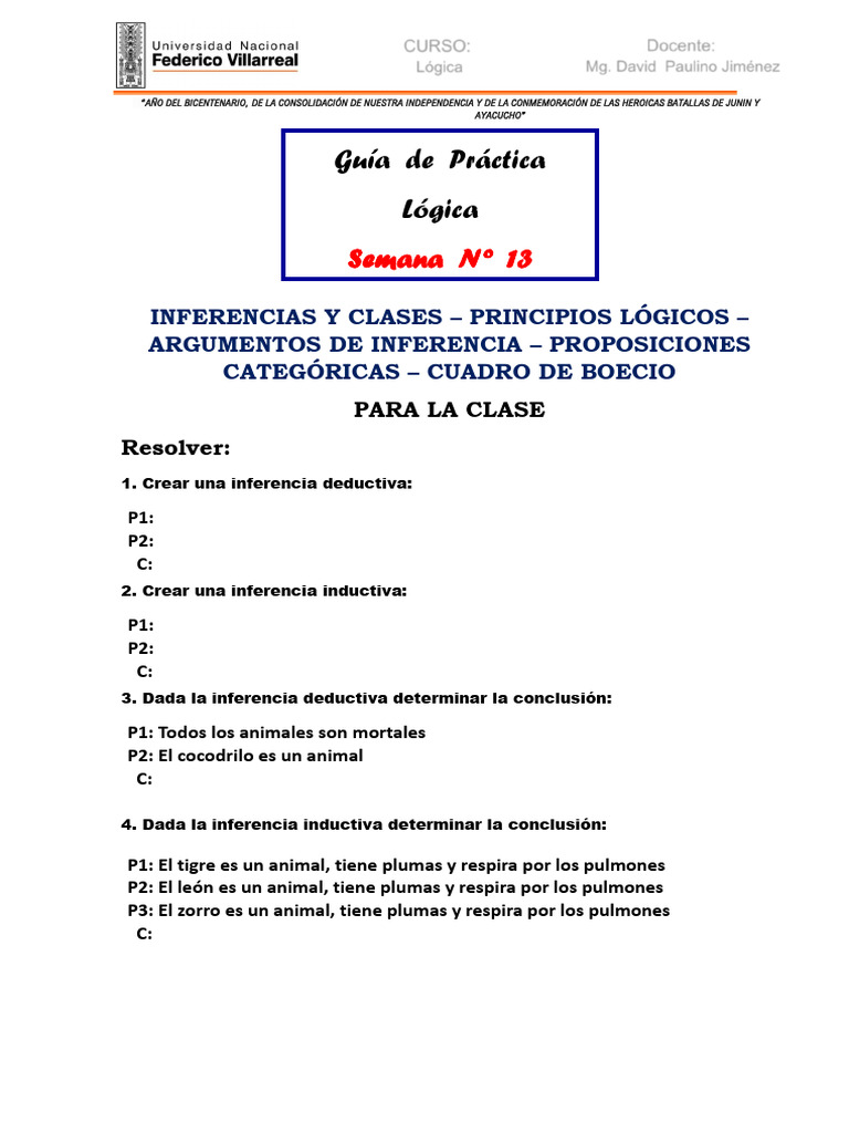 s13 Practica Inferencia Cuadro de Boecio | PDF | Inferencia | Lógica