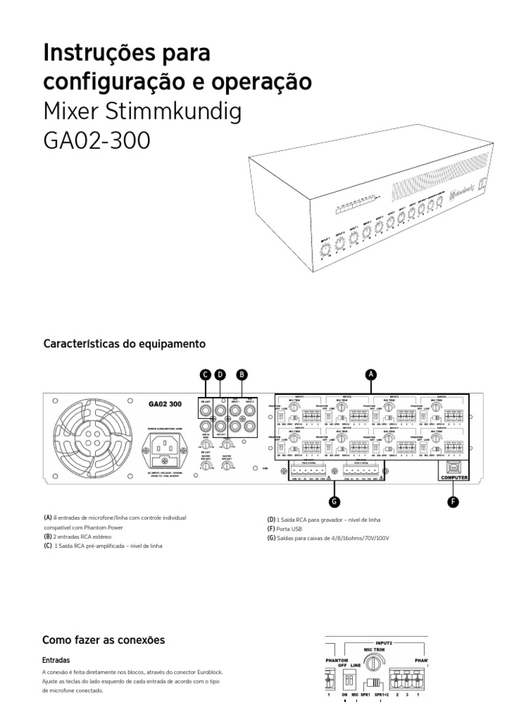 Mixer Stimmkundig GA02-300 | PDF | USB | Eletrônicos