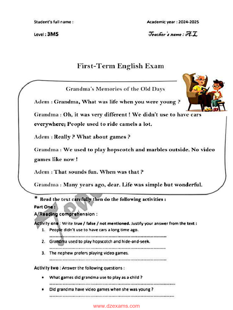 Dzexams 3am Anglais 1013422 Copie Copie | PDF