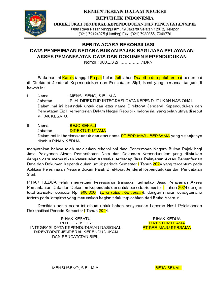 Rekonsiliasi Data PNBP 2024 | PDF